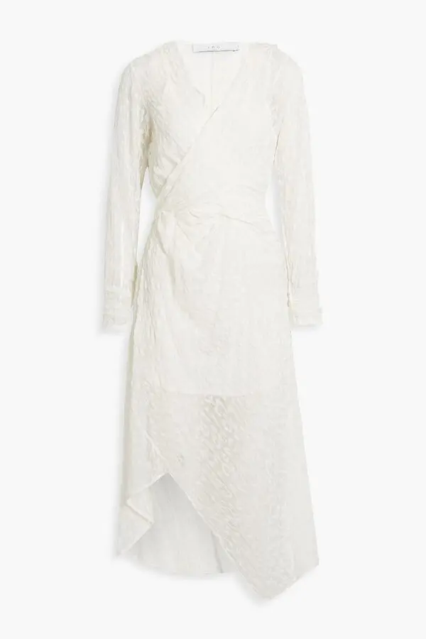 IRO PARIS Lexa Wrap-effect Devoré Silk-chiffon Midi Dress