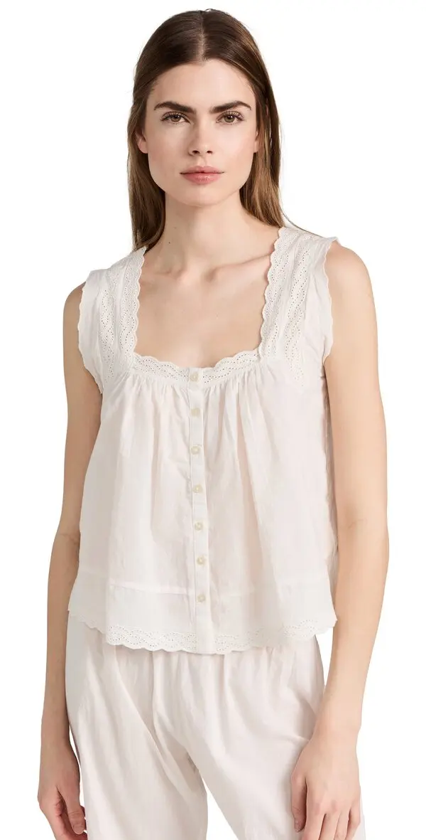 The Great. The Eyelet Tank - True White
