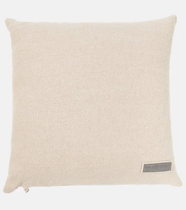 Brunello Cucinelli Bead-embellished Linen Cushion