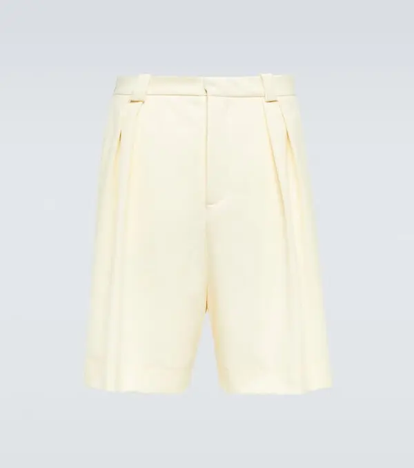 King & Tuckfield Pleated High-rise Wide-leg Wool Shorts