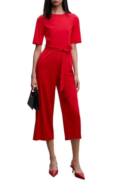 Mango Bow Belted Jumpsuit