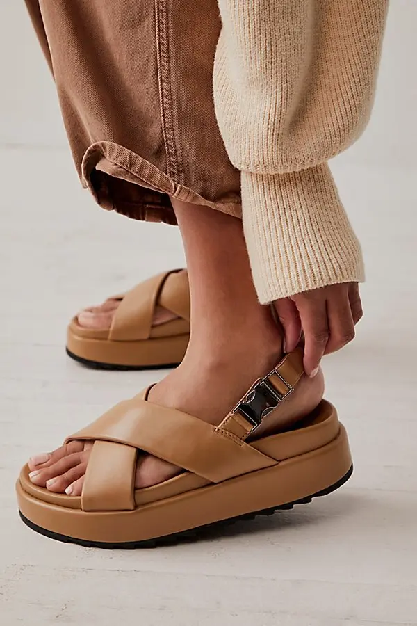 J/SLIDES NYC Serena Sport Buckle Footbed Als Sand Editorialist