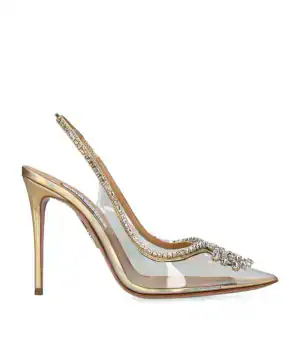 Aquazzura Crystal-Embellished Seduction Pumps 105 In Gold 55