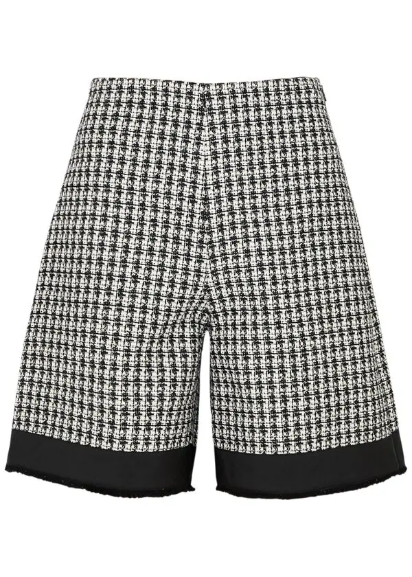 Moncler Tweed Shorts - Black And White