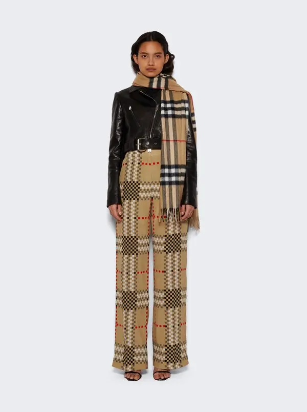 Burberry Vintage Check Silk Trousers - Archive Beige