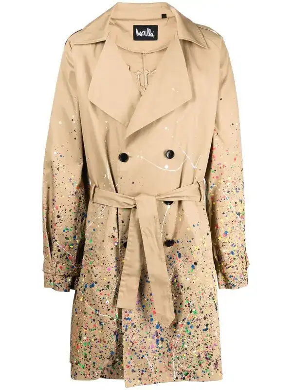HACULLA. Paint Splatter Trench Coat - Brown | Editorialist