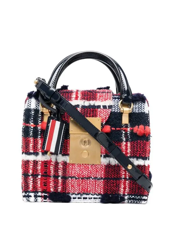 Thom Browne Mini Mrs. Thom Madras Tweed Tote Bag