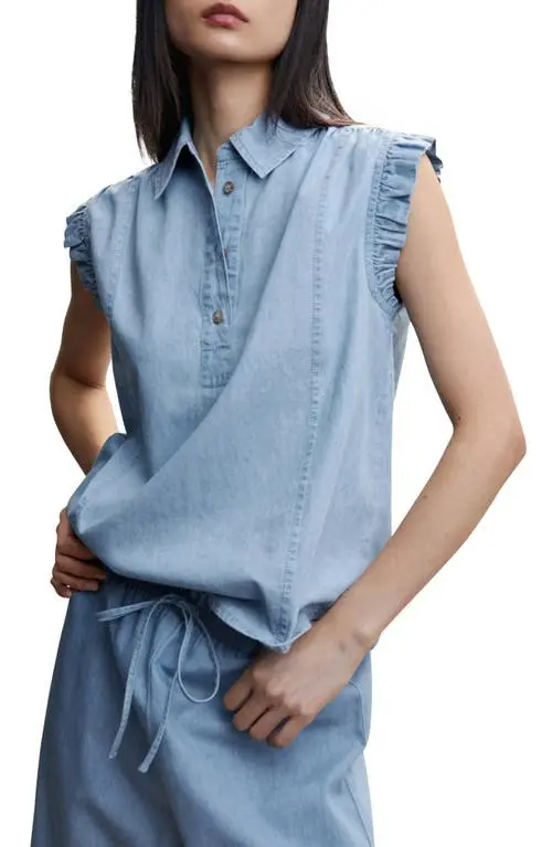 Mango Ruffle Cotton Top