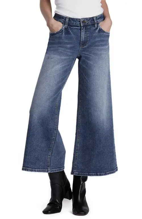 HINT OF BLU Mercy High Waist Crop Wide Leg Jeans - Art Blue