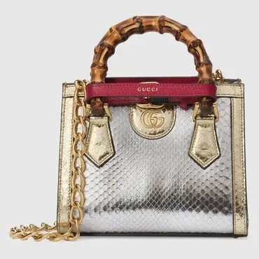 Gucci Nojum Diana Mini Python Bag Precious - Gold | Editorialist