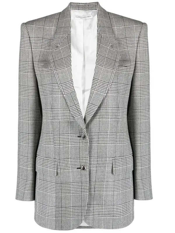Alessandra Rich Prince Of Wales Check Single-breasted Blazer