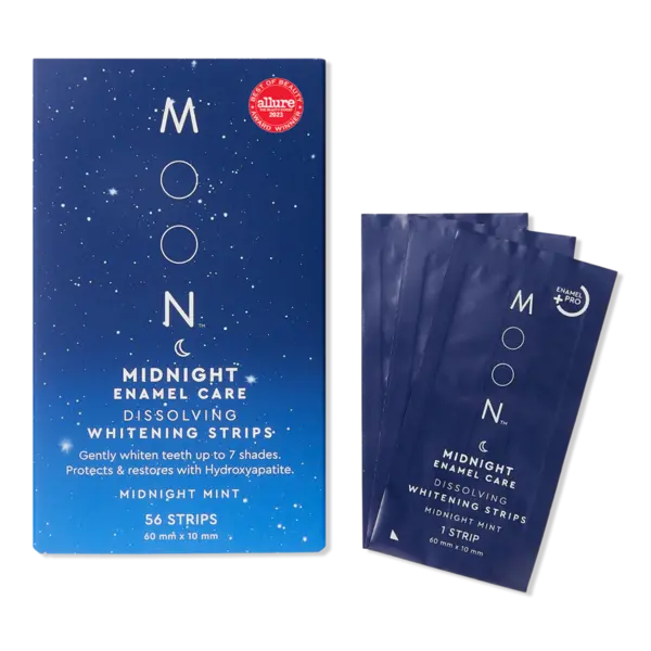 MOON Midnight Enamel Care Dissolving Whitening Strips With Hydroxyapatite