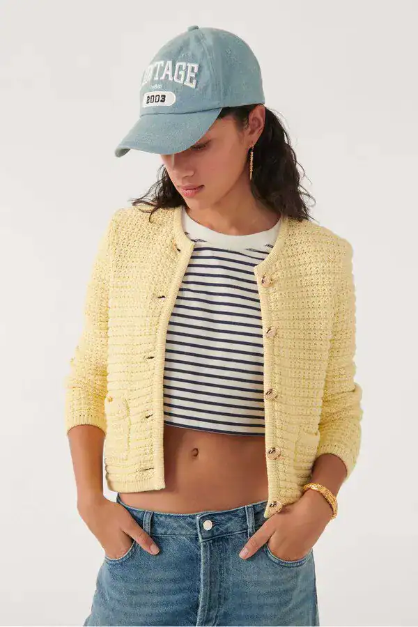 Ba&Sh Gaspard Cardigan Yellow Editorialist