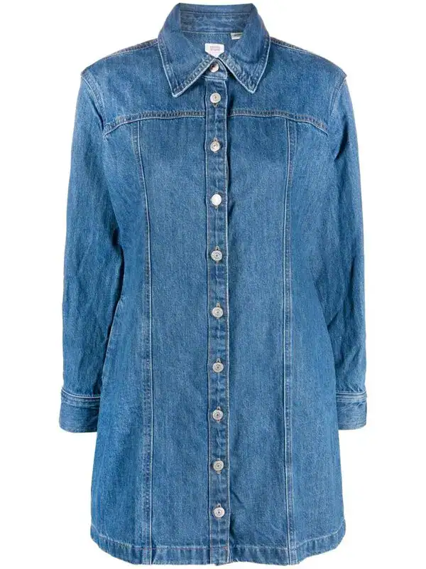 Levi'S Long-Sleeve Mini Dress - Blue - 10% Off | Editorialist