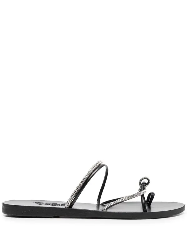ANCIENT GREEK SANDALS Fantasia Crystal-embellished Slides - Black