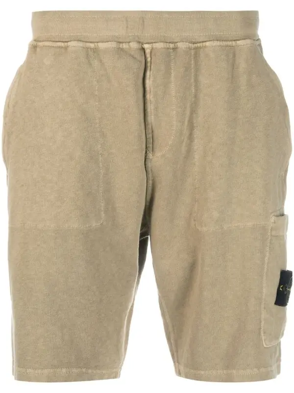 Stone Island Compass-motif Cotton Shorts