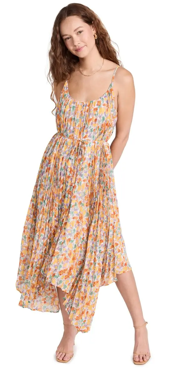 endless rose pleated maxi dress endless rose Pleated Waterfall Maxi Dress