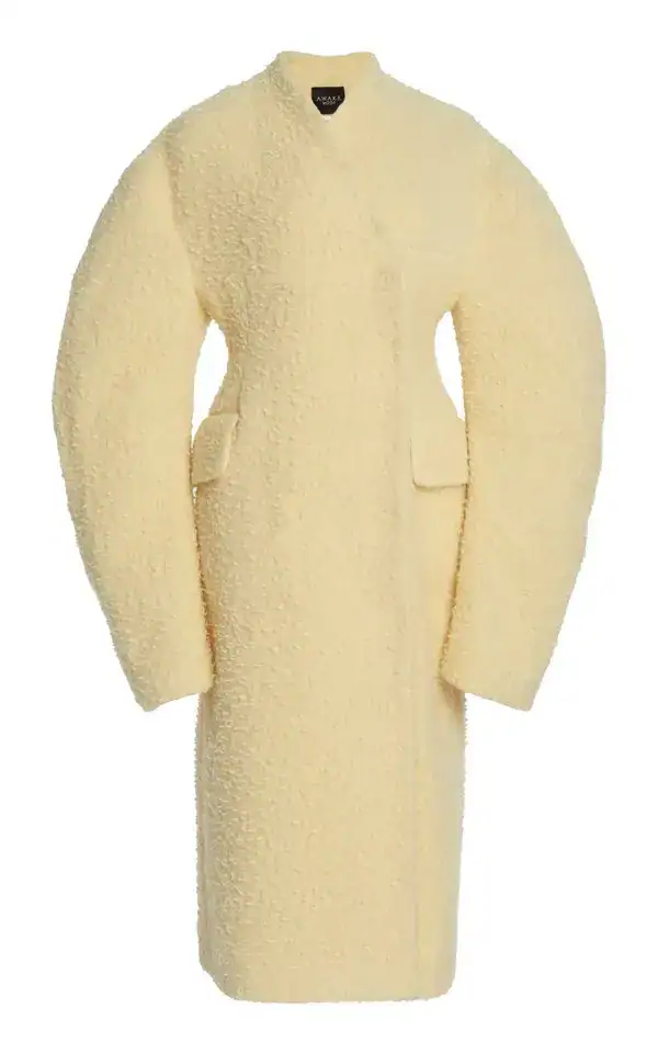 A.W.A.K.E. Mode Sculpted Wool Coat Fr 34 Only - White | Editorialist
