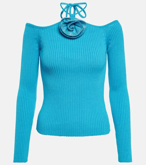 Giuseppe Di Morabito Embellished Ribbed-knit Top