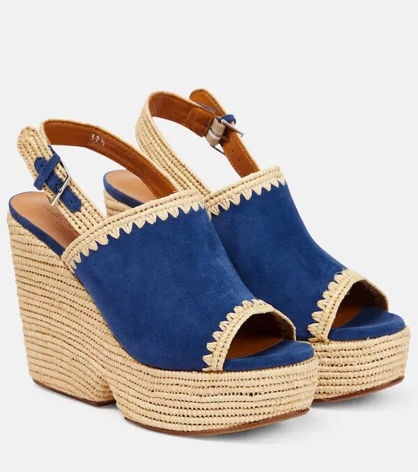 Clergerie Damya Wedge Sandals - Blue