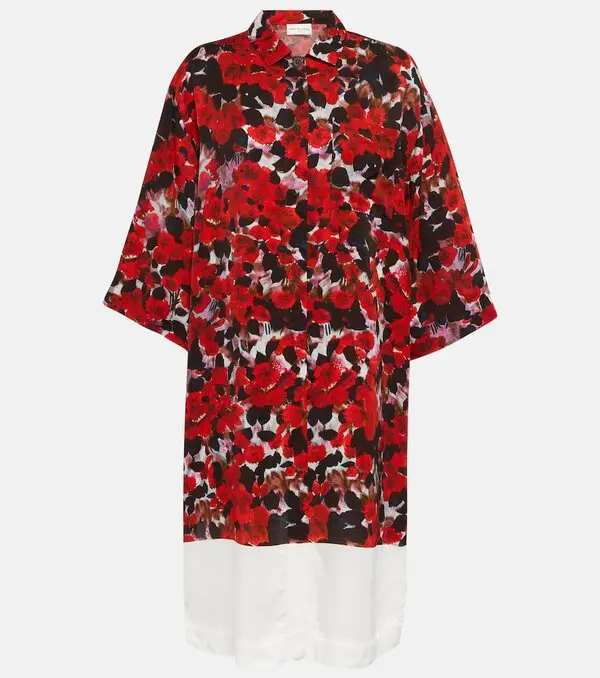 ワンピース DRIES VAN NOTEN Floral Shirt Dress Dries Van Noten Floral Shirt Dress In Multicoloured - 40% Off