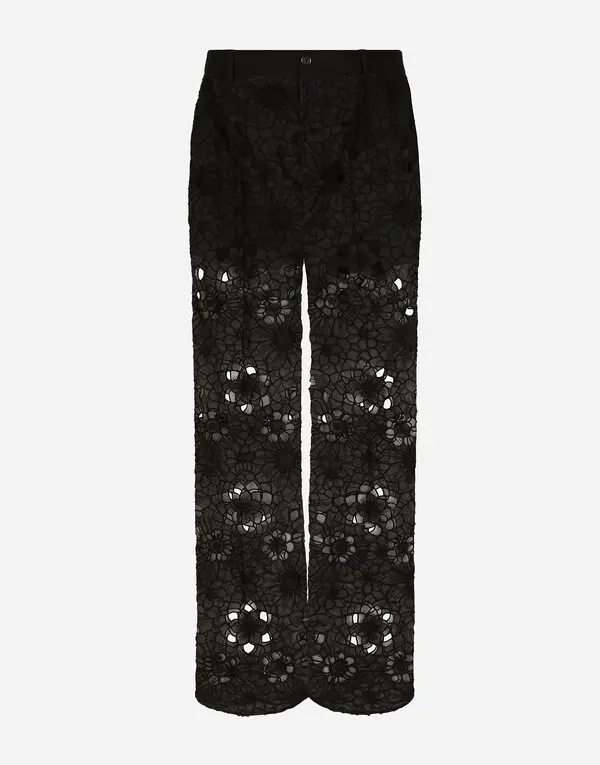 Dolce & Gabbana Tailored Stretch Broderie Anglaise Pants
