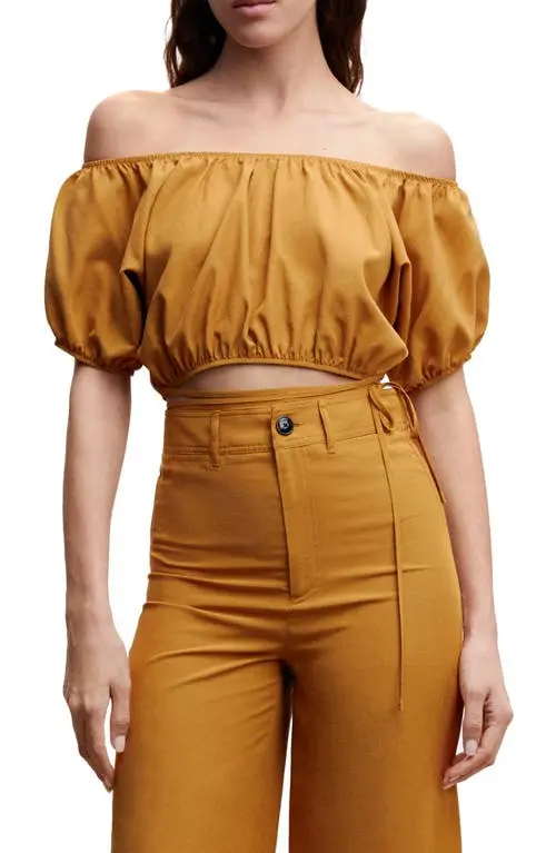 Mango Off The Shoulder Crop Top