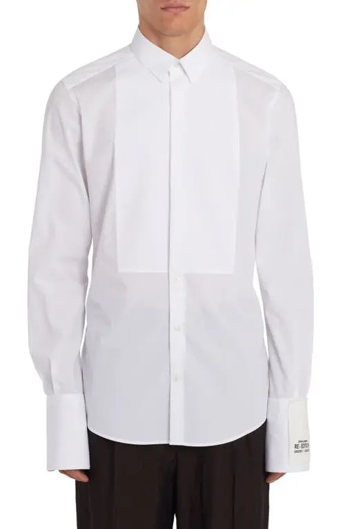 Dolce & Gabbana Cotton Poplin Tuxedo Shirt - White