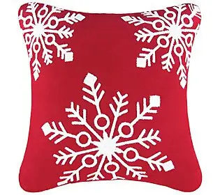 C&F HOME Snowflakes Red Pillow