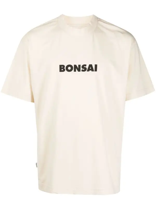 BONSAI Logo-print Cotton T-shirt - Neutrals