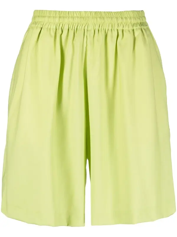 BONSAI Elasticated-waist Twill Shorts - Green