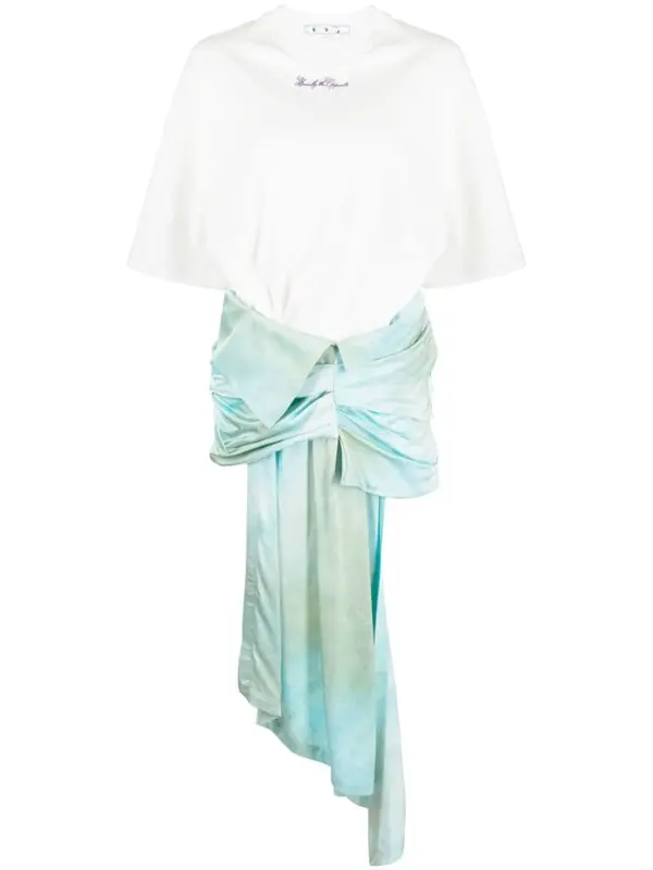 Off-White Draped-skirt Mini Dress