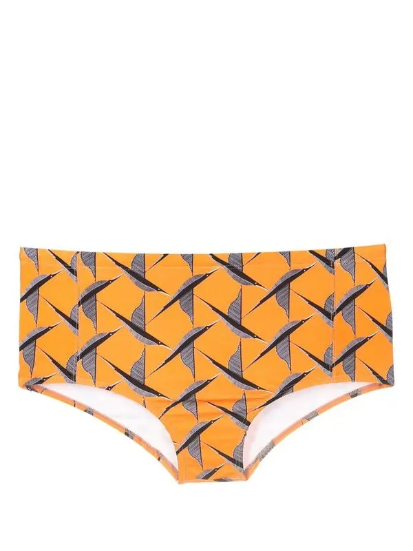 LYGIA & NANNY Bird-print Swimming Trunks - Orange