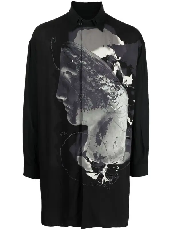 Yohji Yamamoto Graphic-print Long-sleeve Shirt