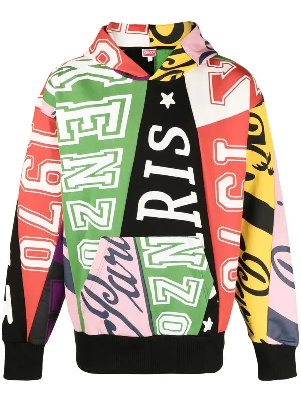 Kenzo Flag-print Cotton Hoodie - Green