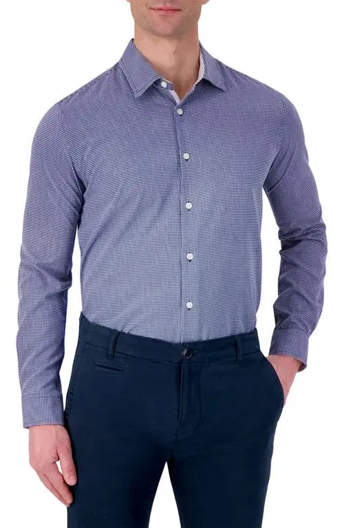 REPORT COLLECTION 4x Stretch Slim Fit Microcheck Dress Shirt