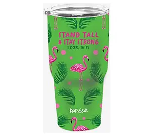 KERUSSO 30-oz Dual Wall Tumbler Flamingo