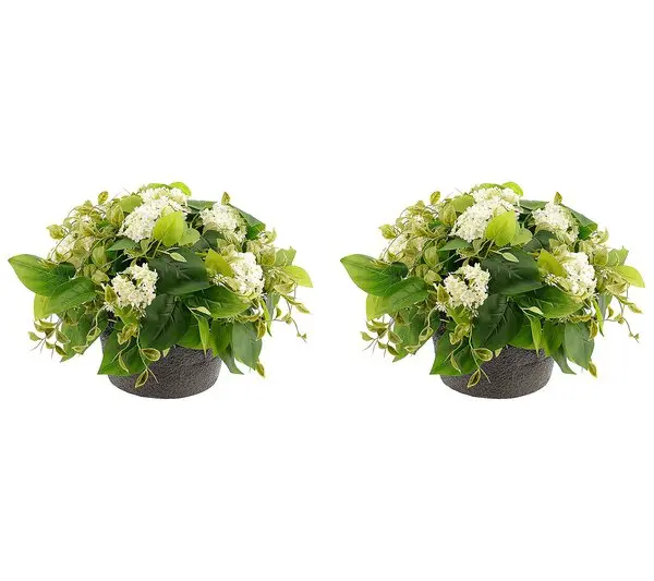 HAUTE DECOR 24' Hydrangea Urn Filler W/ Adjusta Le Height, S/2