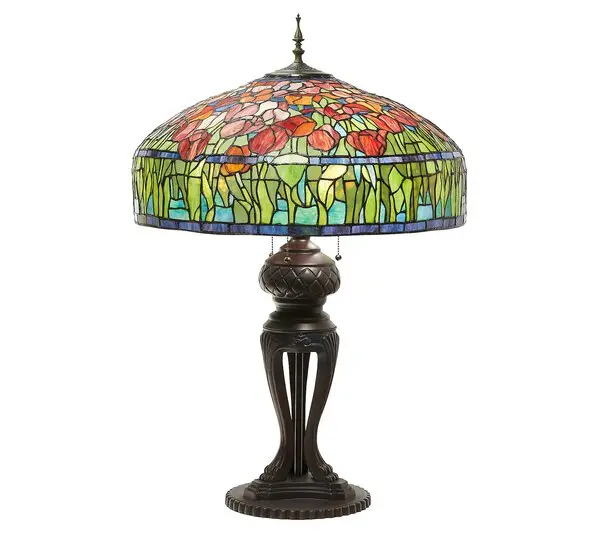 RIVER OF GOODS 33.25'h Tiffany-style Stained G Ass Table Lamp