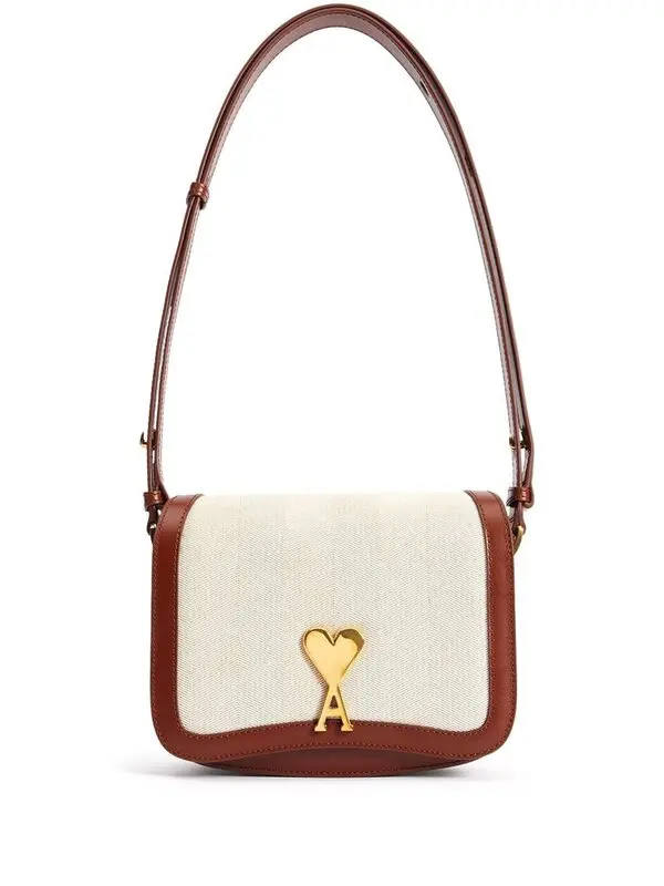 Ami Logo-plaque Shoulder Bag - Brown