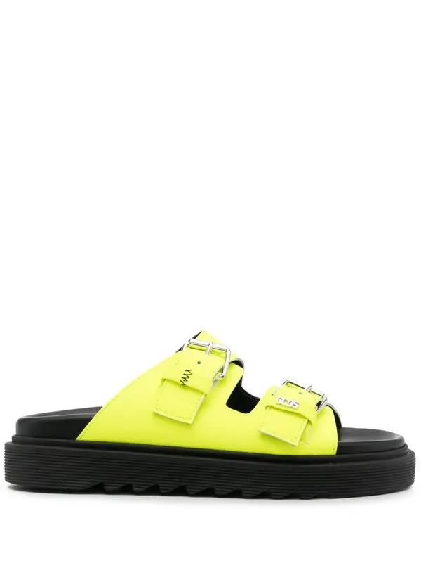 Gcds Buckle-strap Leather Slides