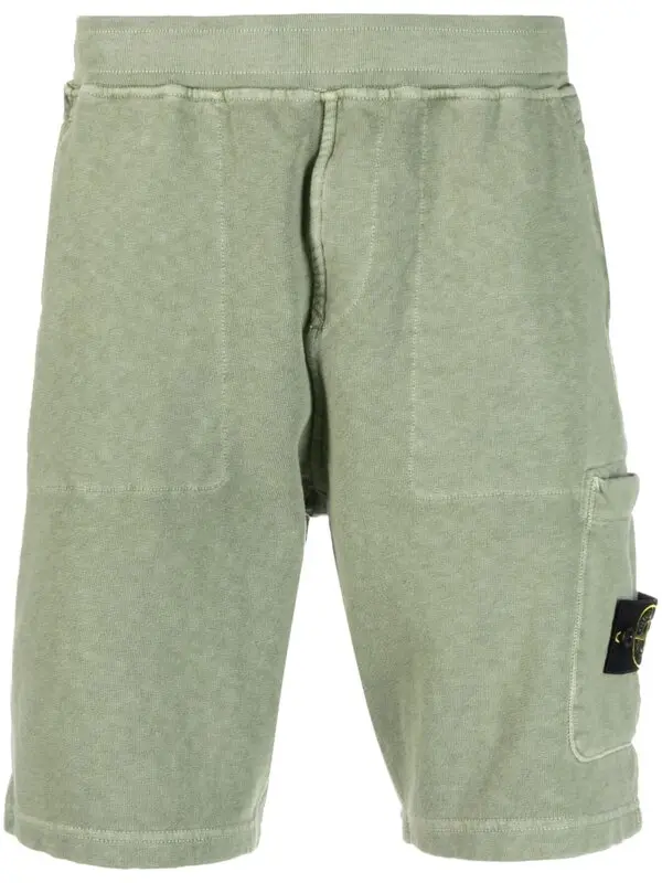 Stone Island Compass-motif Cotton Shorts
