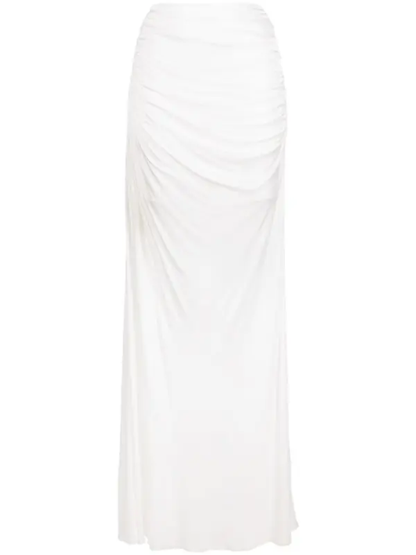 ANDREĀDAMO Draped Maxi Skirt - White