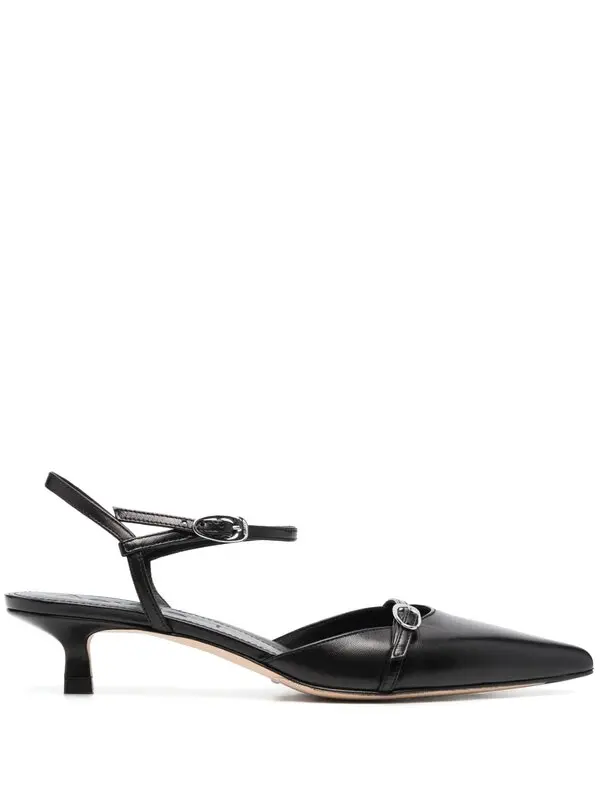 AeydĒ 50mm Leather Slingback Pumps - Black