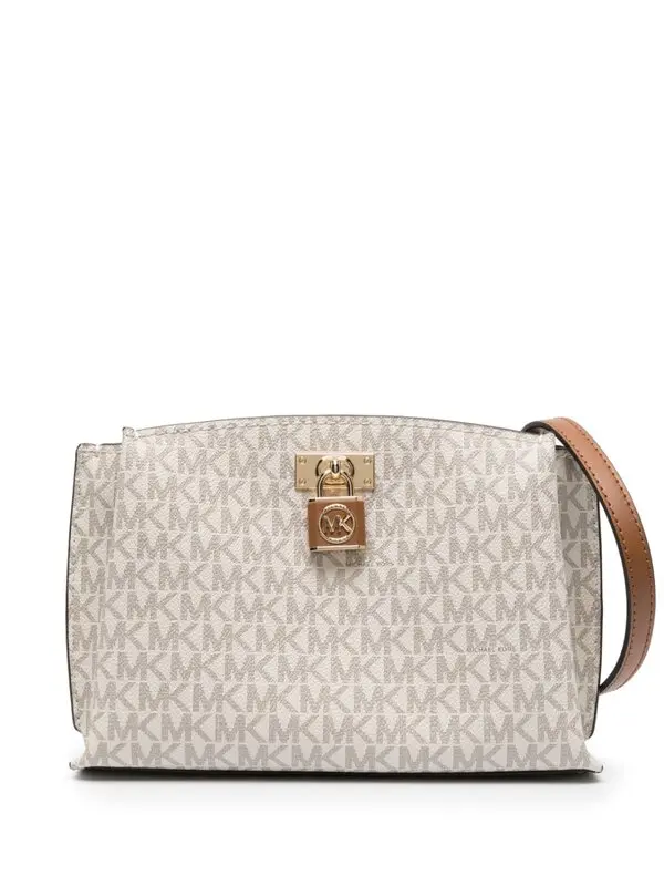 Michael Kors Ruby Logo-Print Crossbody Bag In White - 25  display picture 1