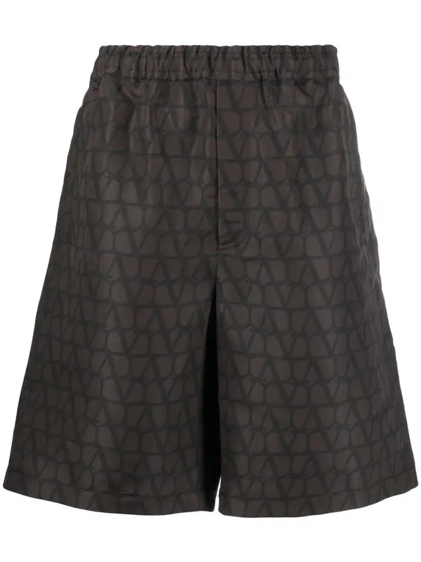 Valentino Garavani Toile Iconographe Bermuda Shorts - Brown