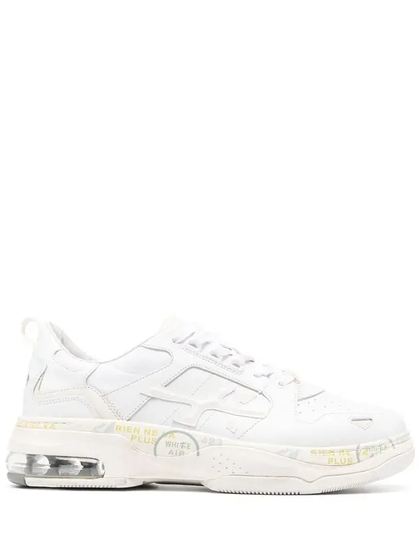 Premiata Panelled Low-top Leather Sneakers - White