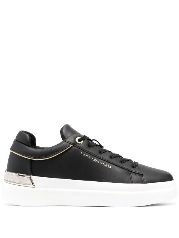 Tommy Hilfiger Metallic-detail Leather Sneakers