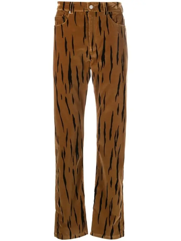 Bally Tiger-print Velvet Trousers
