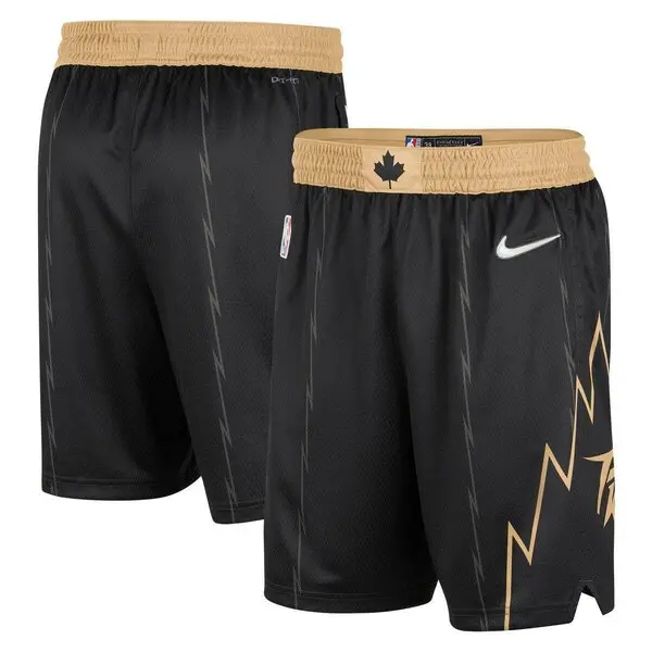 Nike Gold Toronto Raptors 2021/22 City Edition Swingman Shorts - Black ...